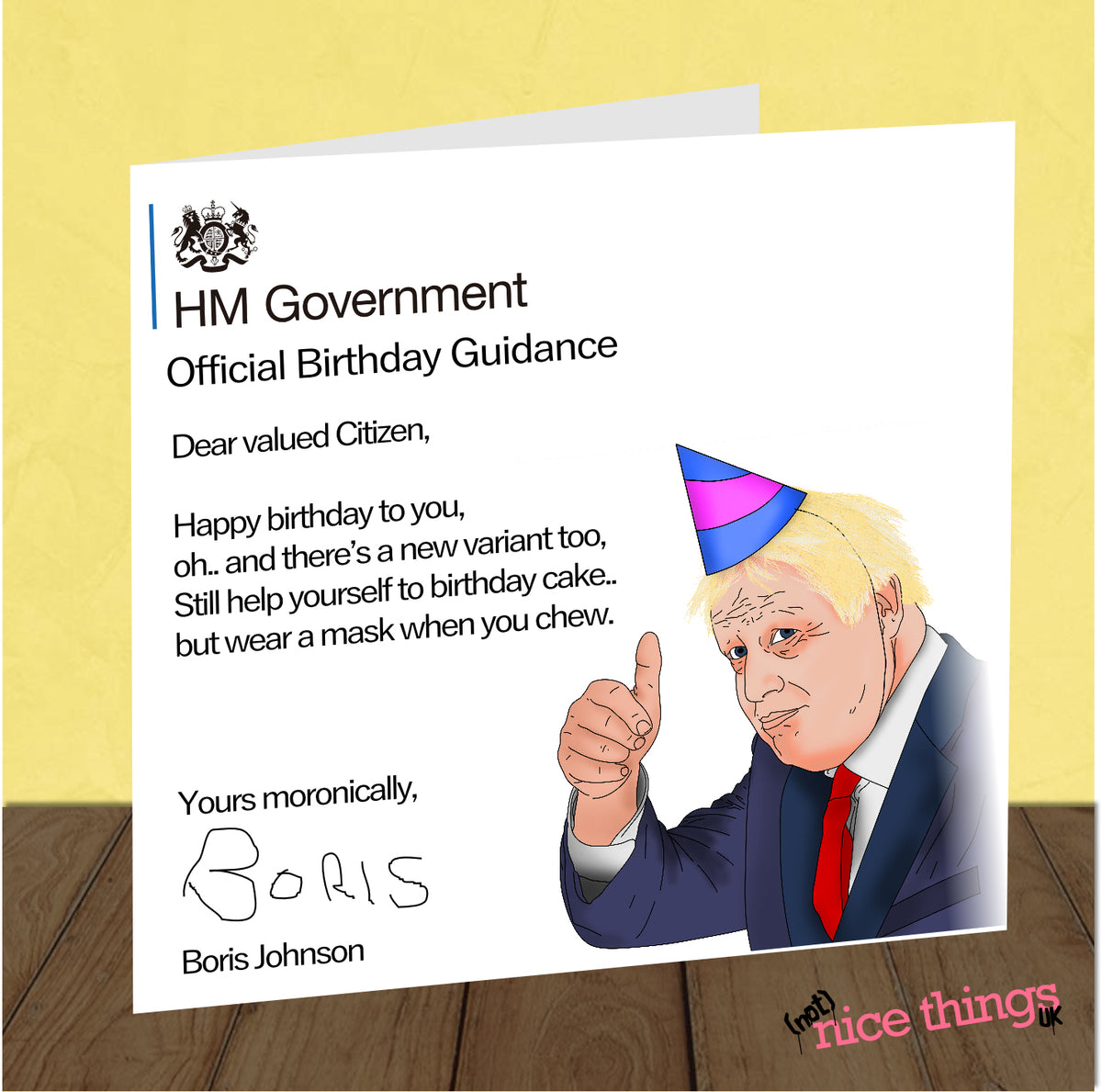 New Variant Card | Funny Boris Birthday Card