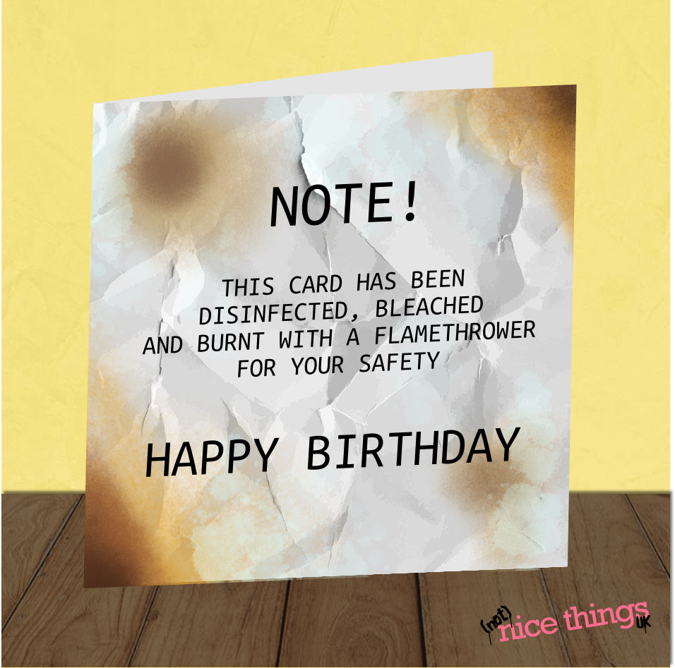 Disinfected Birthday Card | Funny Birthday Card